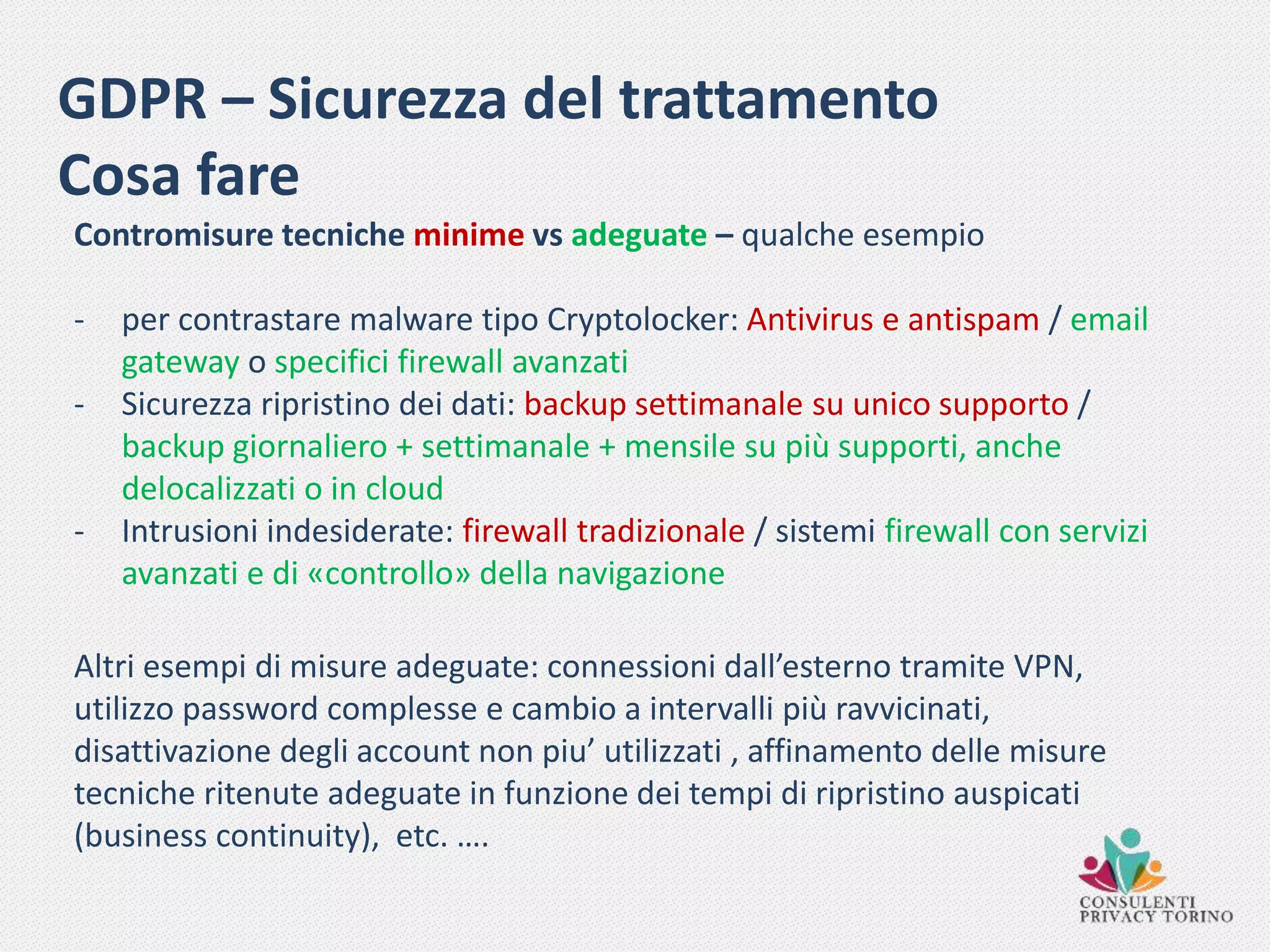 GDPR - Sicurezza informatica | PPTX