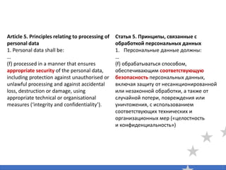 GDPR and information security (ru) | PPT