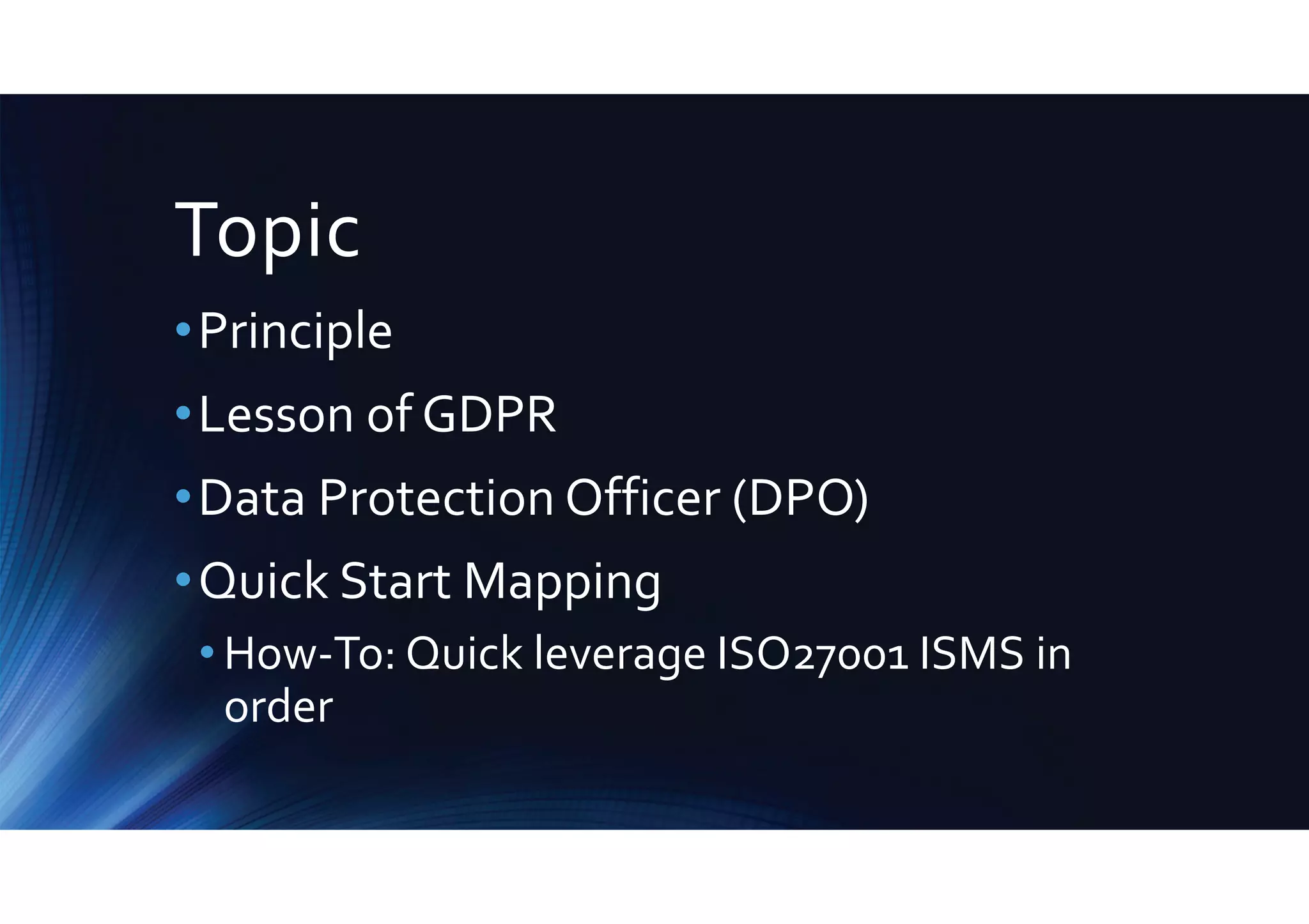Gdpr and ISMS Quick Map Framework EL | PPT