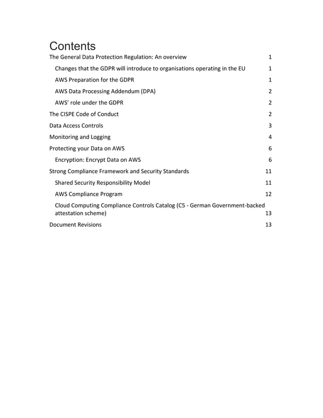 Gdpr compliance on_aws | PDF