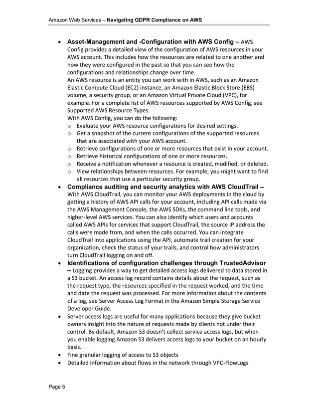 Gdpr compliance on_aws | PDF