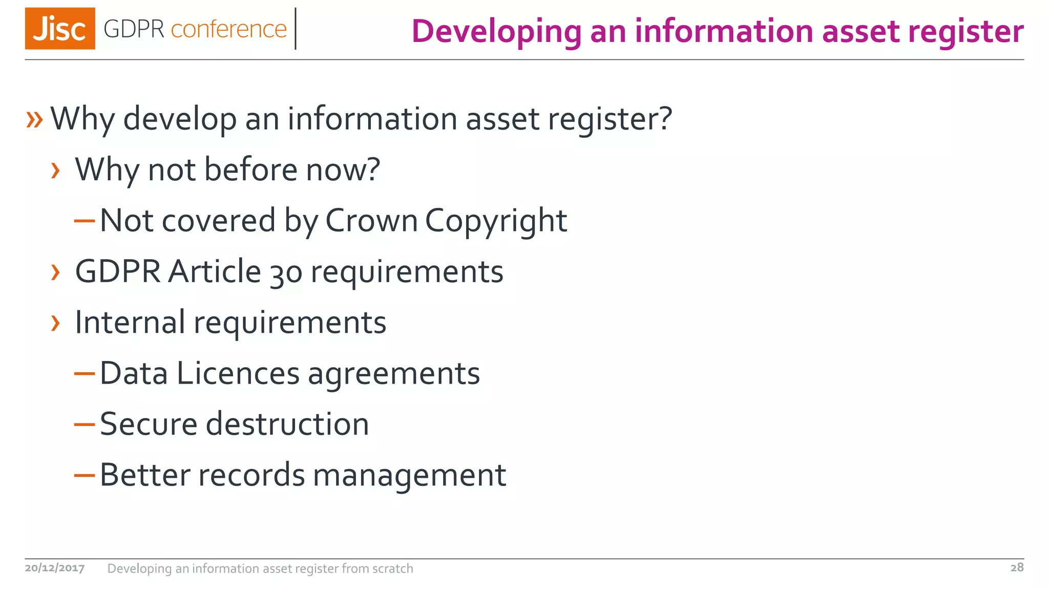 Jisc GDPR conference | PPT