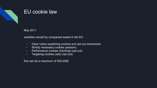 GDPR & EU cookies law | PPT