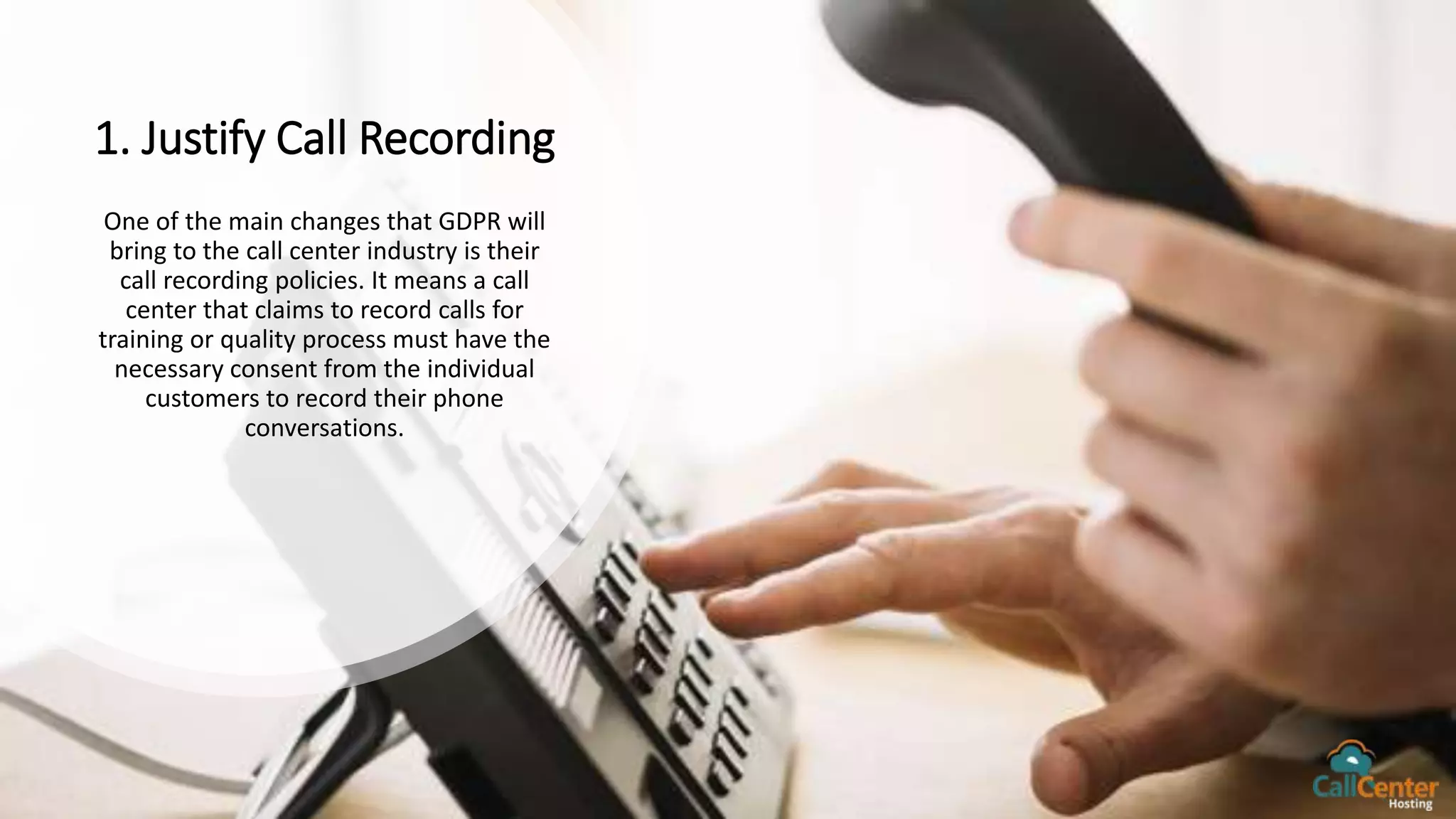 GDPR for Call Center Industry | PPTX