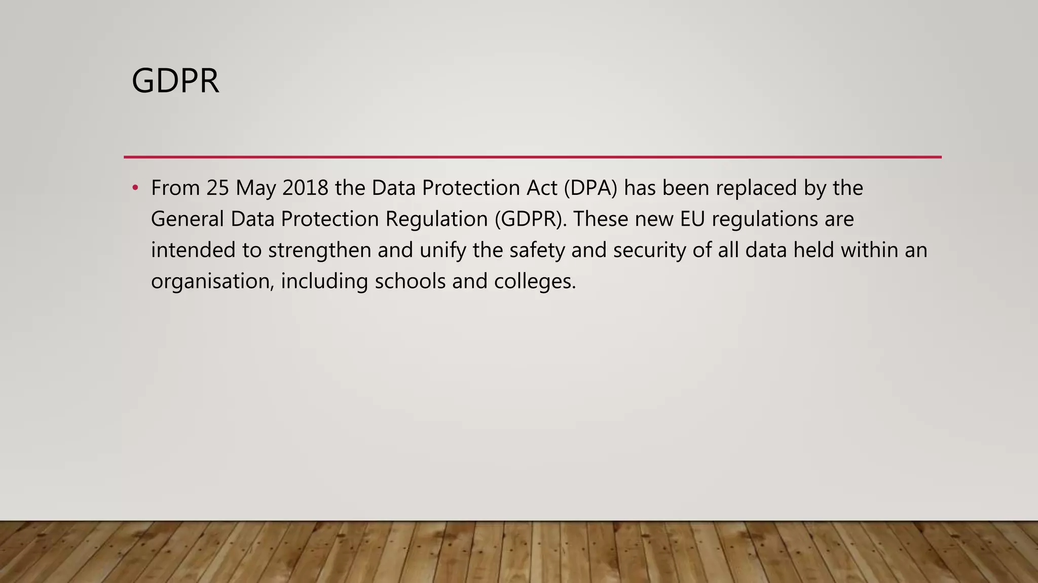 Gdpr for teachers | PPTX