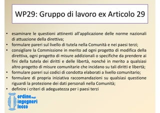 GDPR - WP29, linee guida | PDF