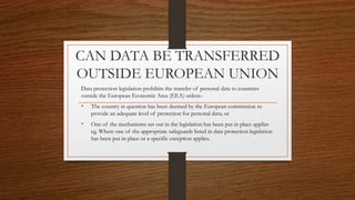 GDPR, DATA PROTECTION IN INDIA, IT ACT, 2000 | PPTX