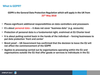 Ensuring GDPR Compliance - A Zymplify Guide | PPT
