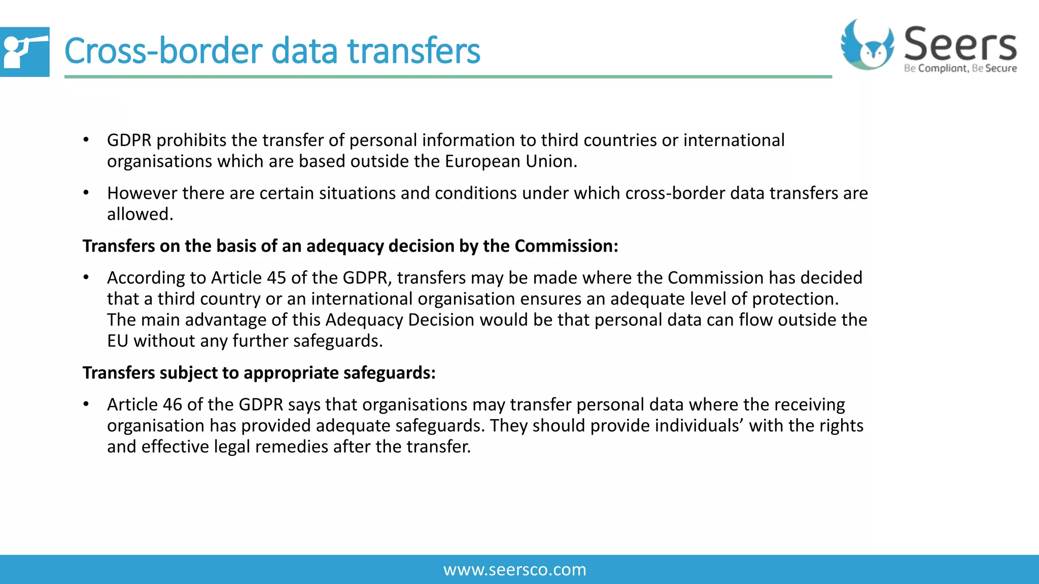 GDPR Summary | PPTX | Internet Safety | Parenting