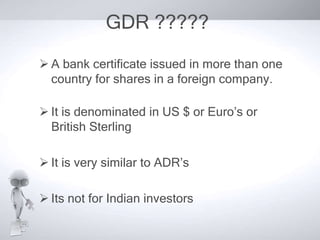 Global Depositary Receipts | PPT