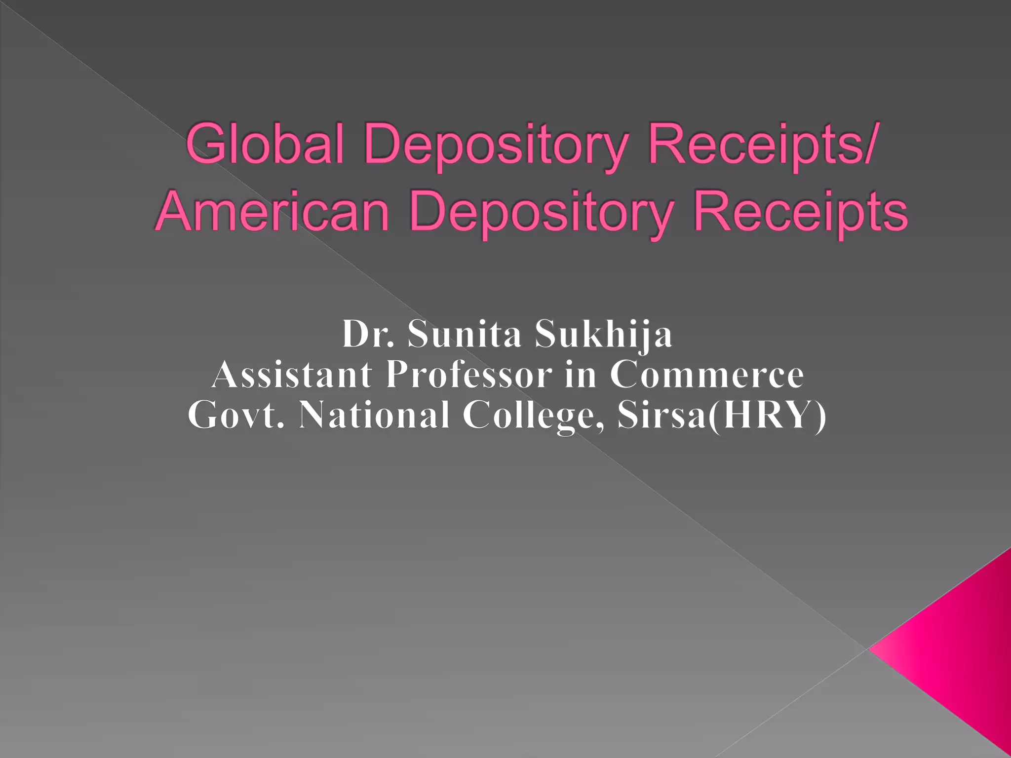 Global Depositary Receipt | PPTX