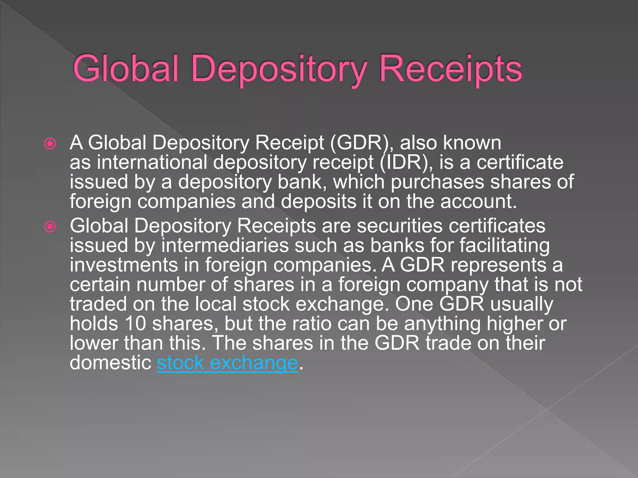 Global Depositary Receipt | PPTX