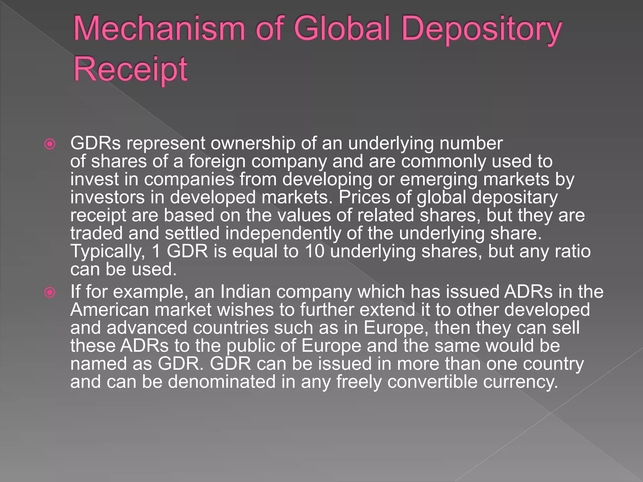 Global Depositary Receipt | PPTX