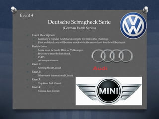 German Domestic Racing Series - Forza | PPTX | Auto Racing | Sports
