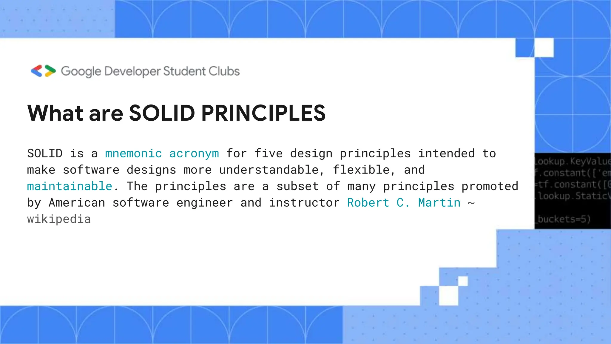 GDSC - SOLID Principles session.pptx | Programming Languages | Computing