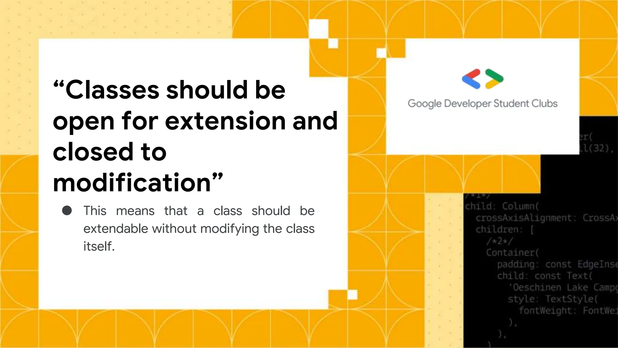 GDSC - SOLID Principles session.pptx | Programming Languages | Computing