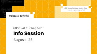 GDSC AEC InfoSession.pptx | Secondary Education | Education