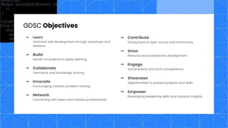 GDSC AEC InfoSession.pptx | Secondary Education | Education