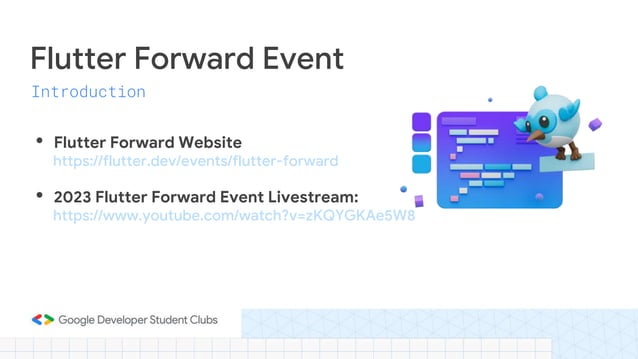 GDSC Flutter Forward Workshop.pptx | Programming Languages | Computing