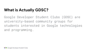 GDSC Info Session SCET | PPTX