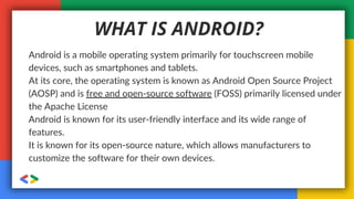 Android and Solution challenge that is Discover Design develop | PPT