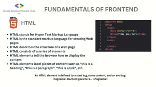 GDSC Web Development.pptx | Web Development | Internet