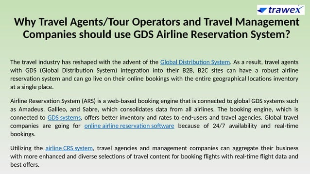 Gds Flight Booking System Gds Airline Reservation System Ppt