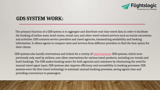 Travel GDS System Software- FlightsLogic | PPTX