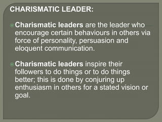 Types of leadership and concept of power | PPT