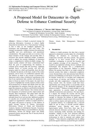 A Proposed Model for Datacenter in -Depth Defense to Enhance Continual ...