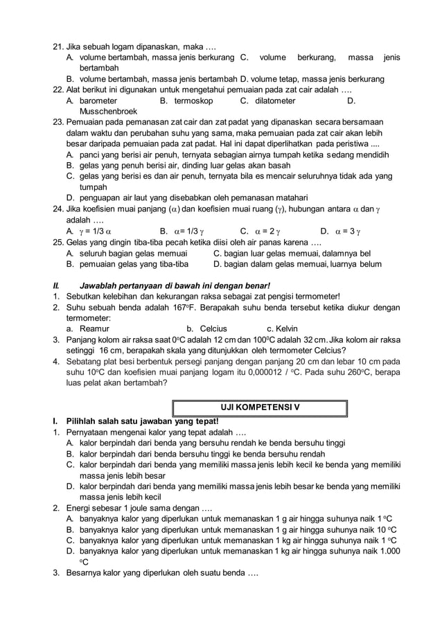 KUMPULAN SOAL IPA SMP KELAS 7 SEMESTER 1 | DOCX