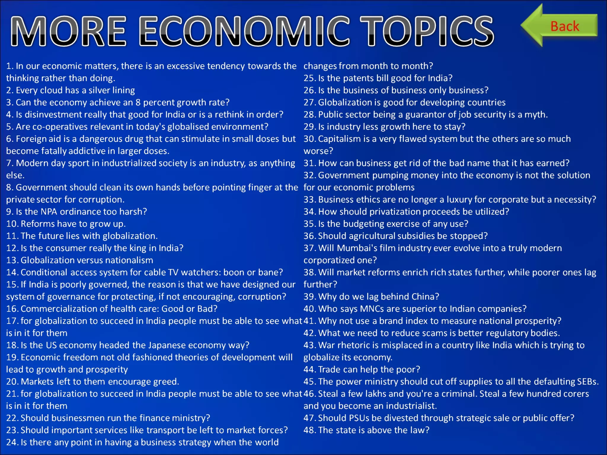 Gd topics list | PPS