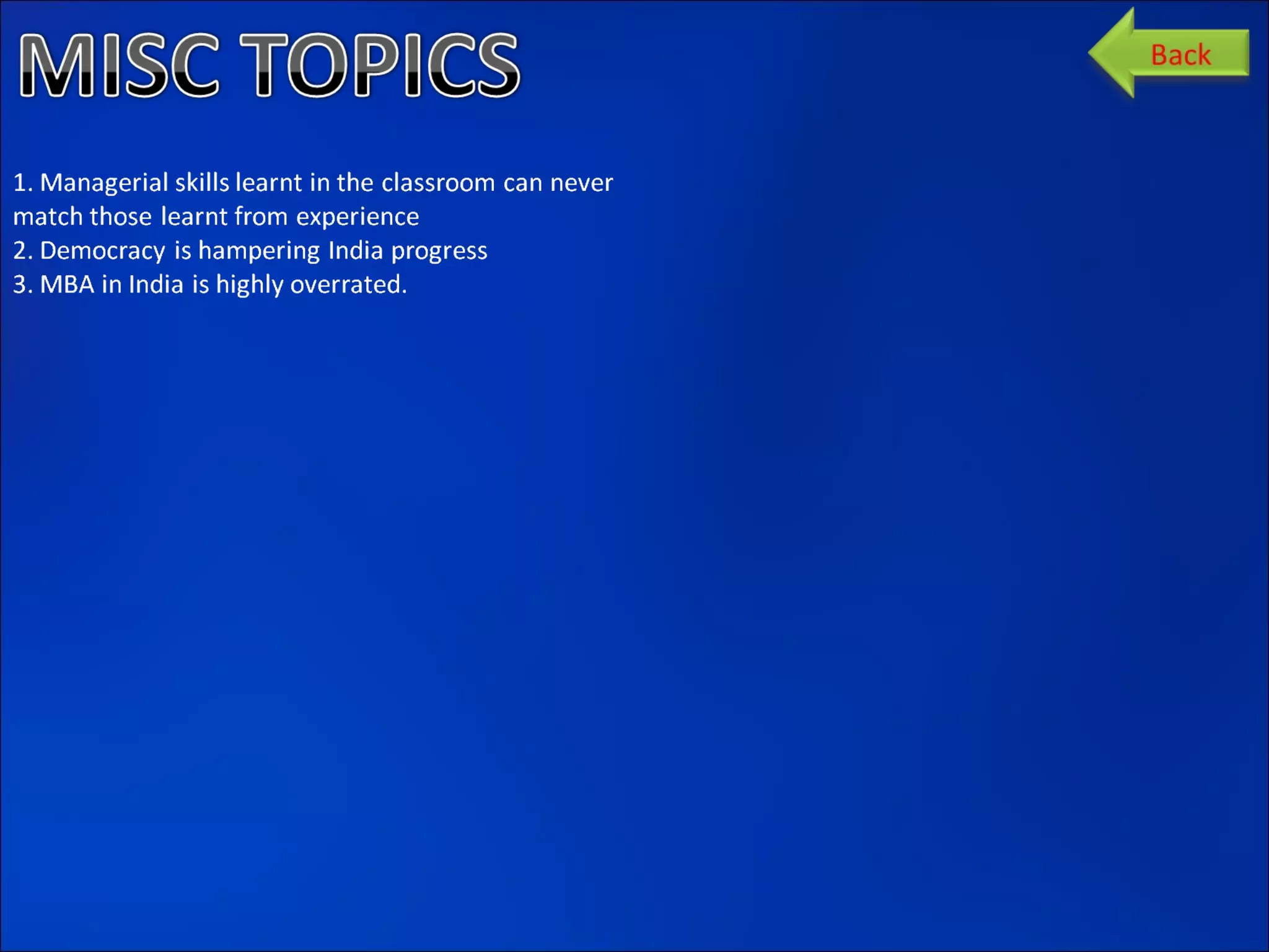 Gd topics list | PPS