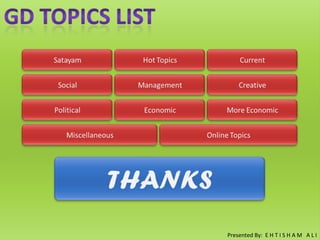 Gd topics list | PPS