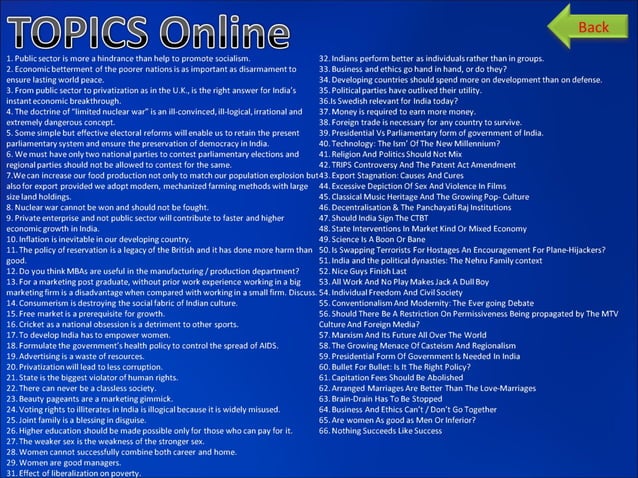 Gd topics list | PPT
