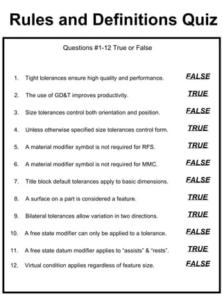 Gd&T Presentation1111 | PDF