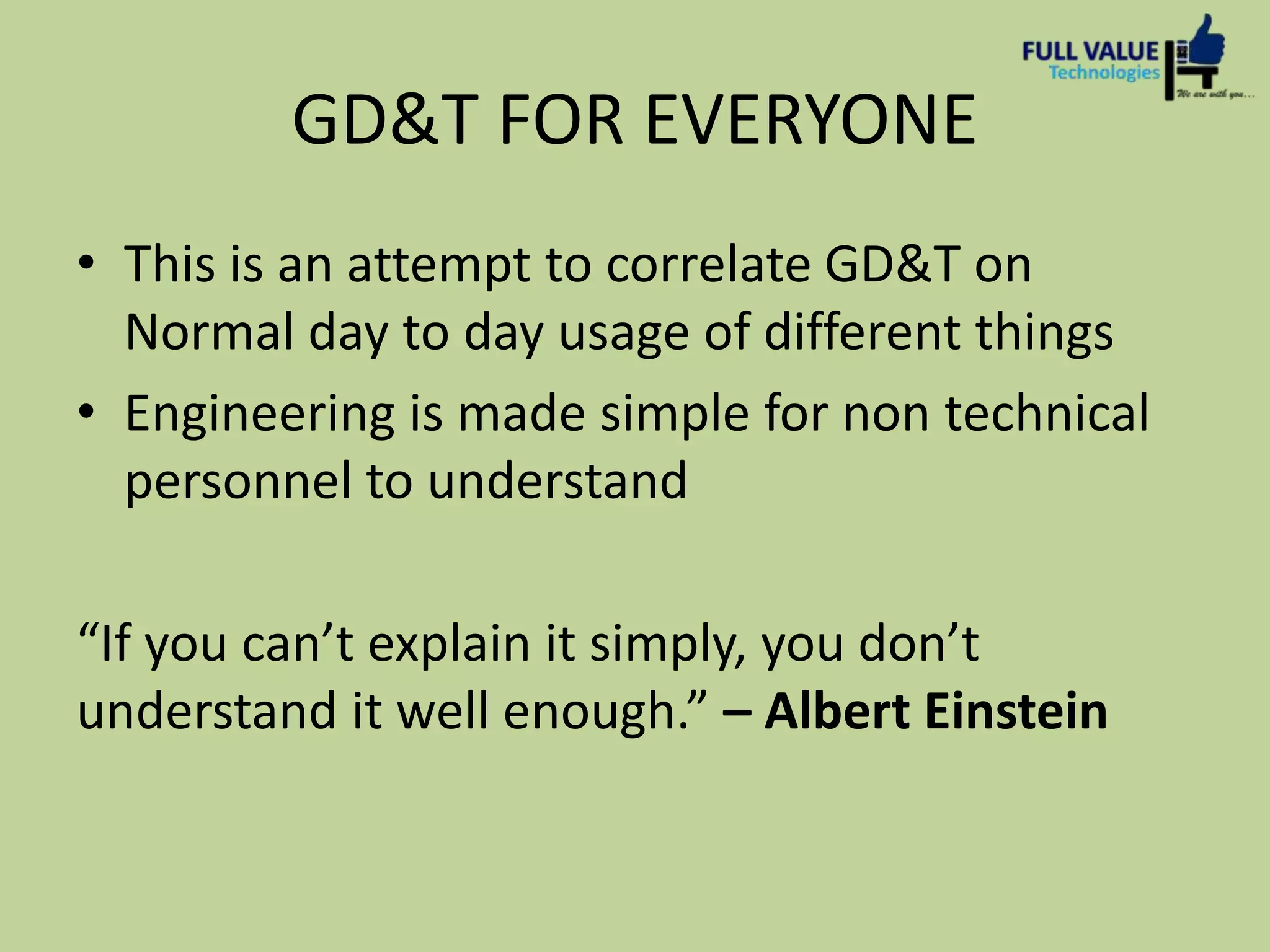 Geometric Dimensioning and Tolerancing - Simplified (GD and T) | PPT