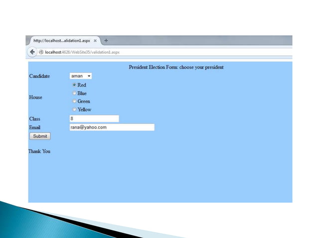 Asp.NET Validation controls | PPTX | Web Design and HTML | Internet