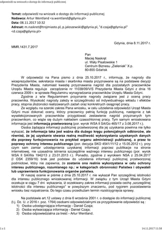 Odpowiedź Gdyni na wniosek o udost. inf. publicznej | PDF