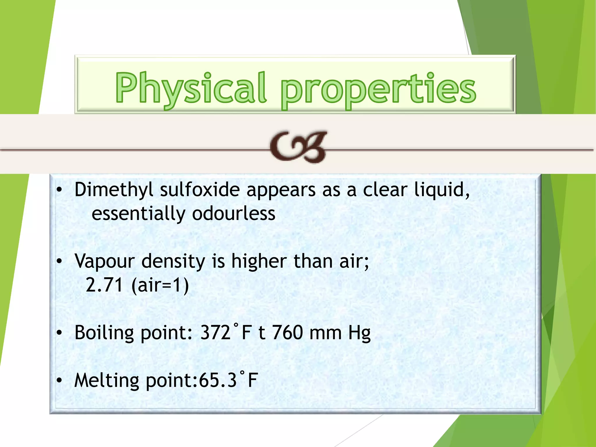 DMSO: Dimethyl Sulfoxide (toxic chemical); Structure, physical ...