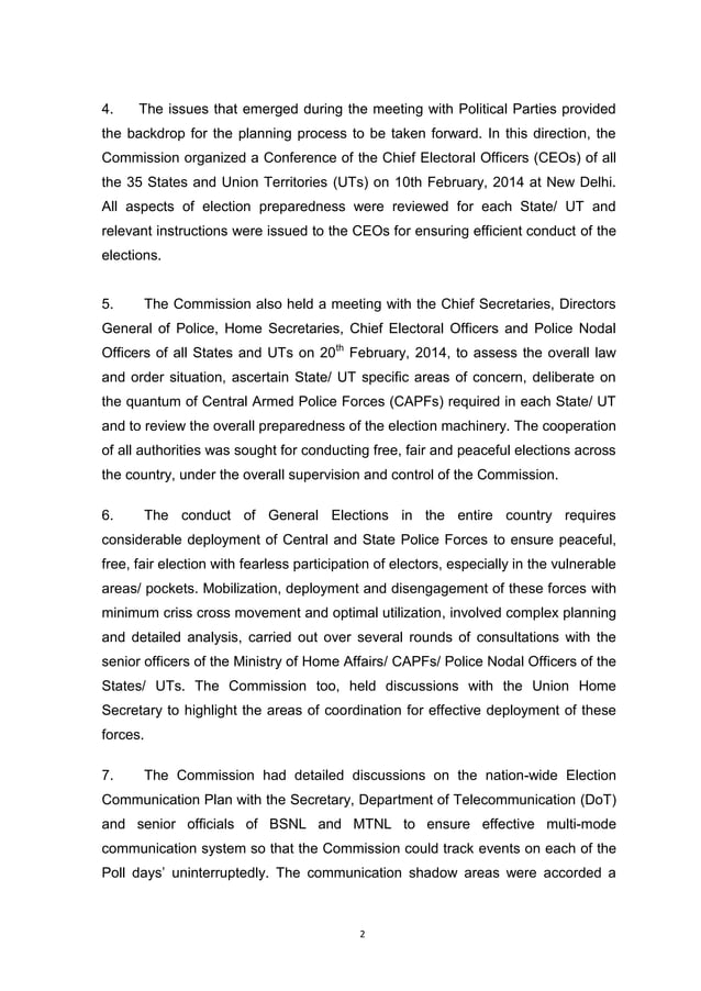 General Election Schedule 2014 color with maps | PDF | Civic affairs ...