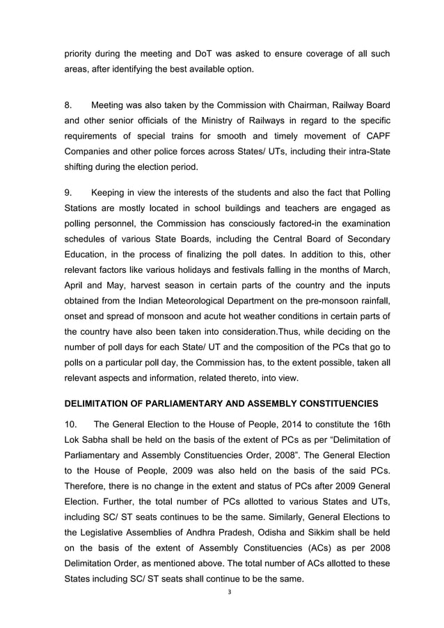 General Election Schedule 2014 color with maps | PDF | Civic affairs ...