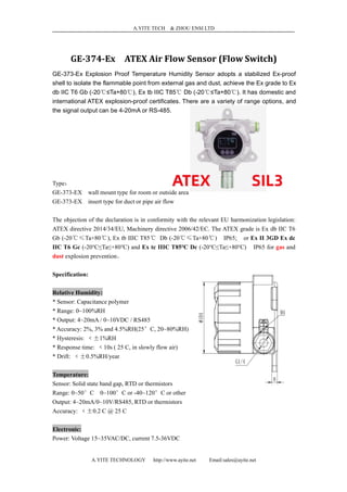 ATEX Humidity Temperature Transmitter | PDF