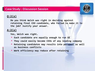 GE Succession Planning - A Case Study | PDF