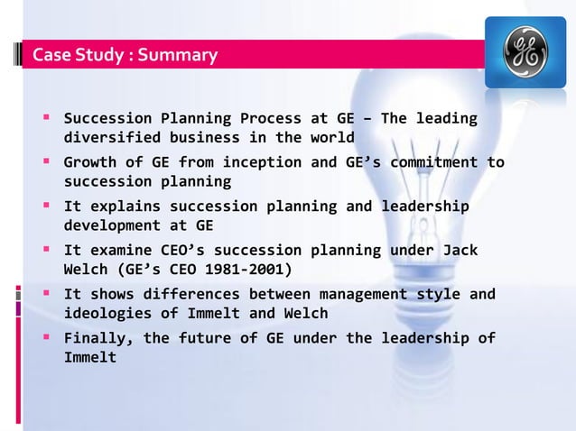 GE Succession Planning - A Case Study | PDF | Business Administration | Business