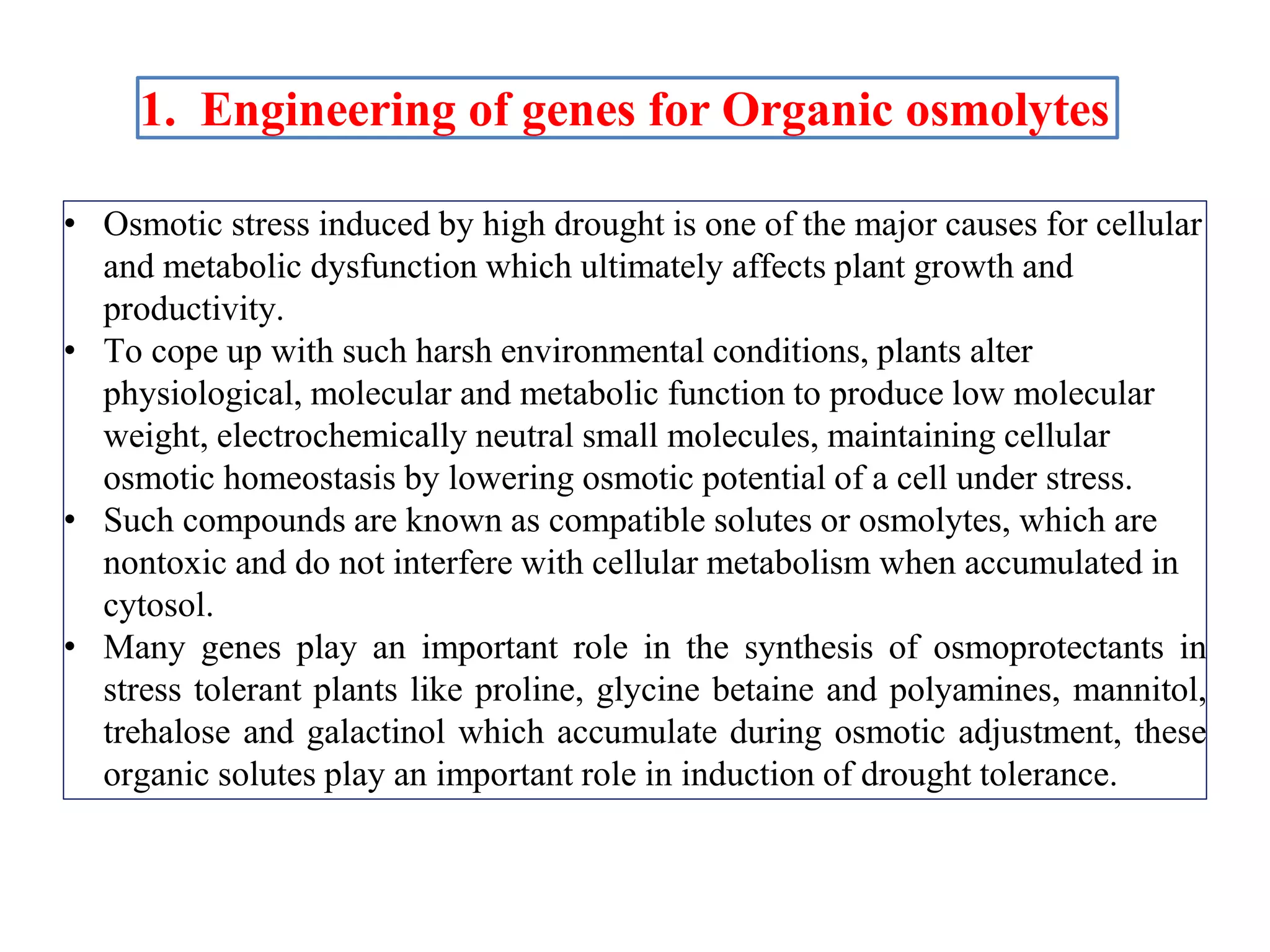 Genetic Engineering for drought | PPTX