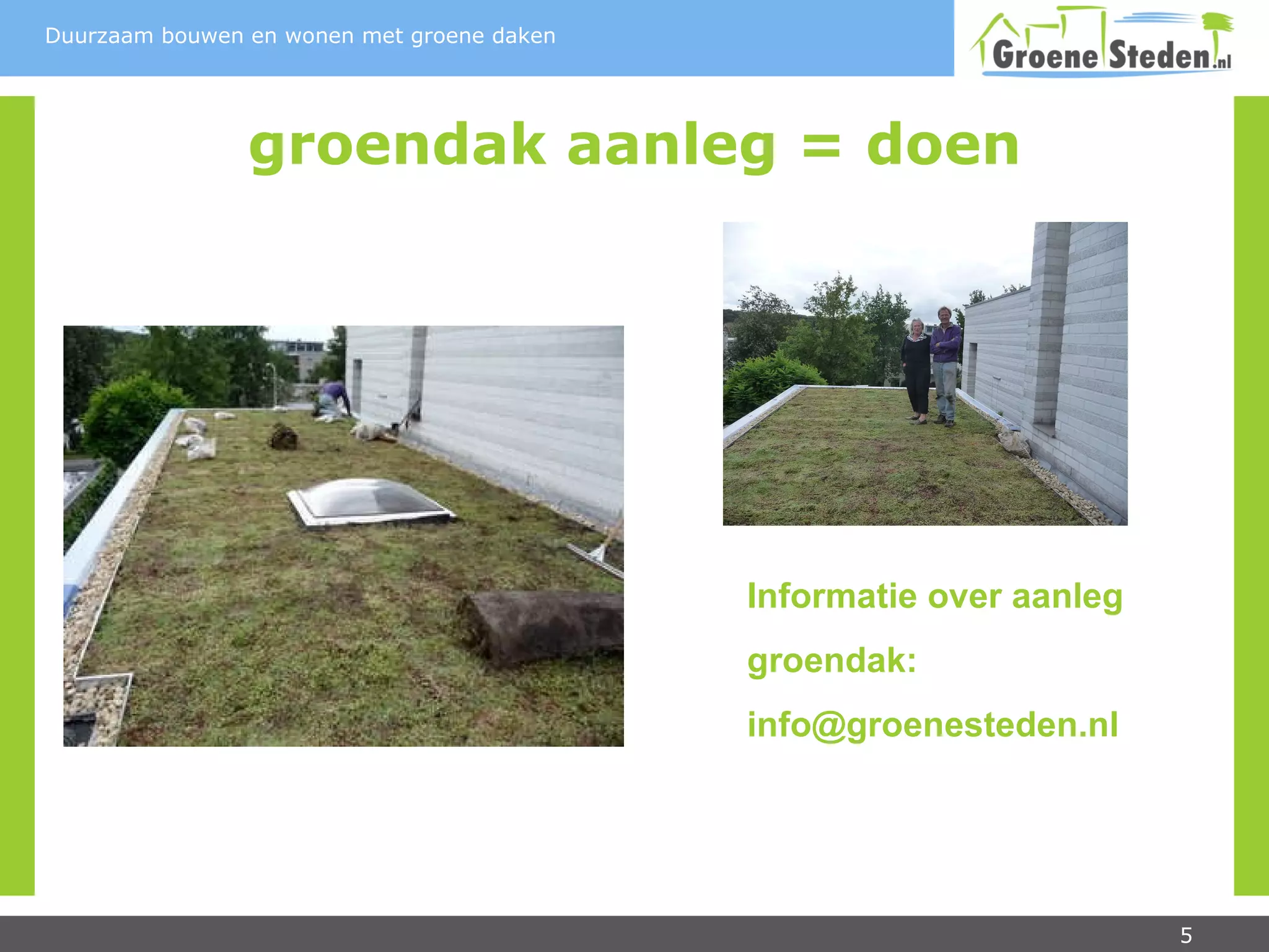 Groendak aanleg garage | PPT
