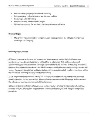 Ge hrm project | DOCX