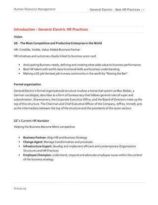 Ge hrm project | DOCX