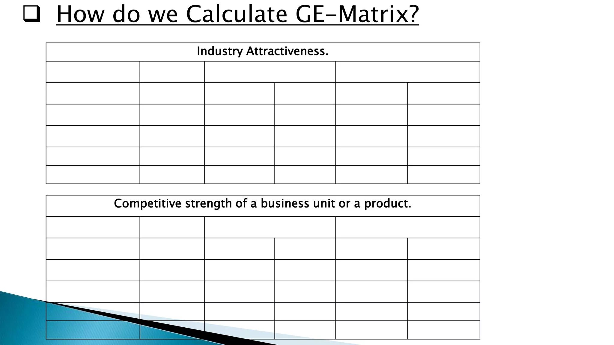 Ge matrix | PPTX | Business Administration | Business